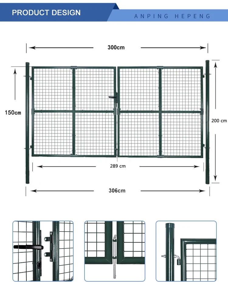 Wire Mesh Metal Fence Gate Design Exterior Gate Door For Fence Panels ...