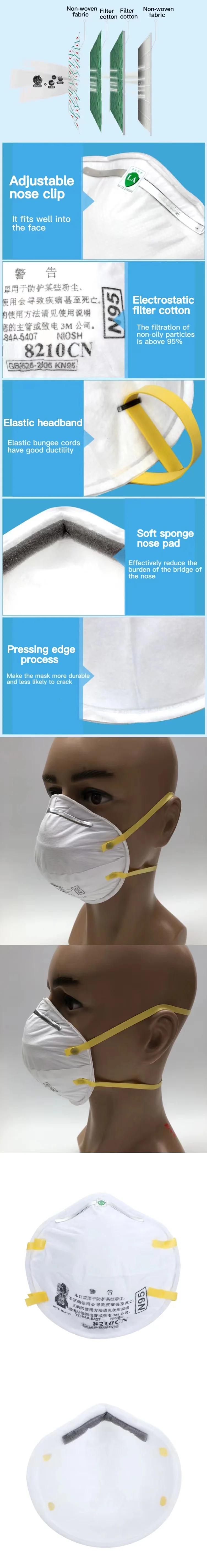 8210 Dust Anti Pollution Mask Respirator With Strap Personal Protective ...