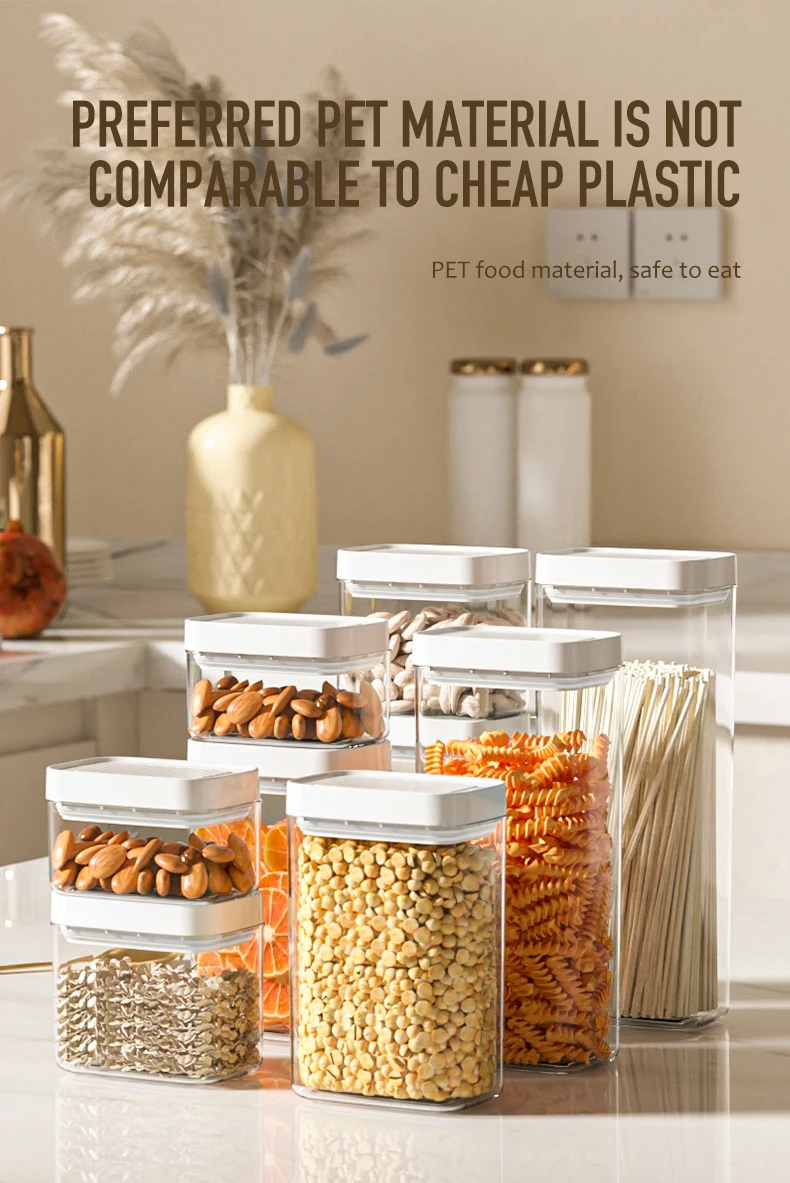 Transparent Plastic Airtight Kitchen Food Storage Container Set With ...