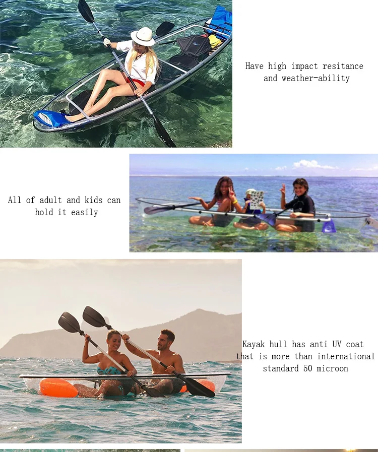 Transparent Canoe Hot Pvc Clear Bottom Paddle Board Fishing Outrigger ...