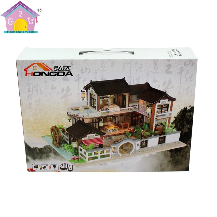 DIY Chinese Style Home Decor Wooden Dollhouse Miniatures