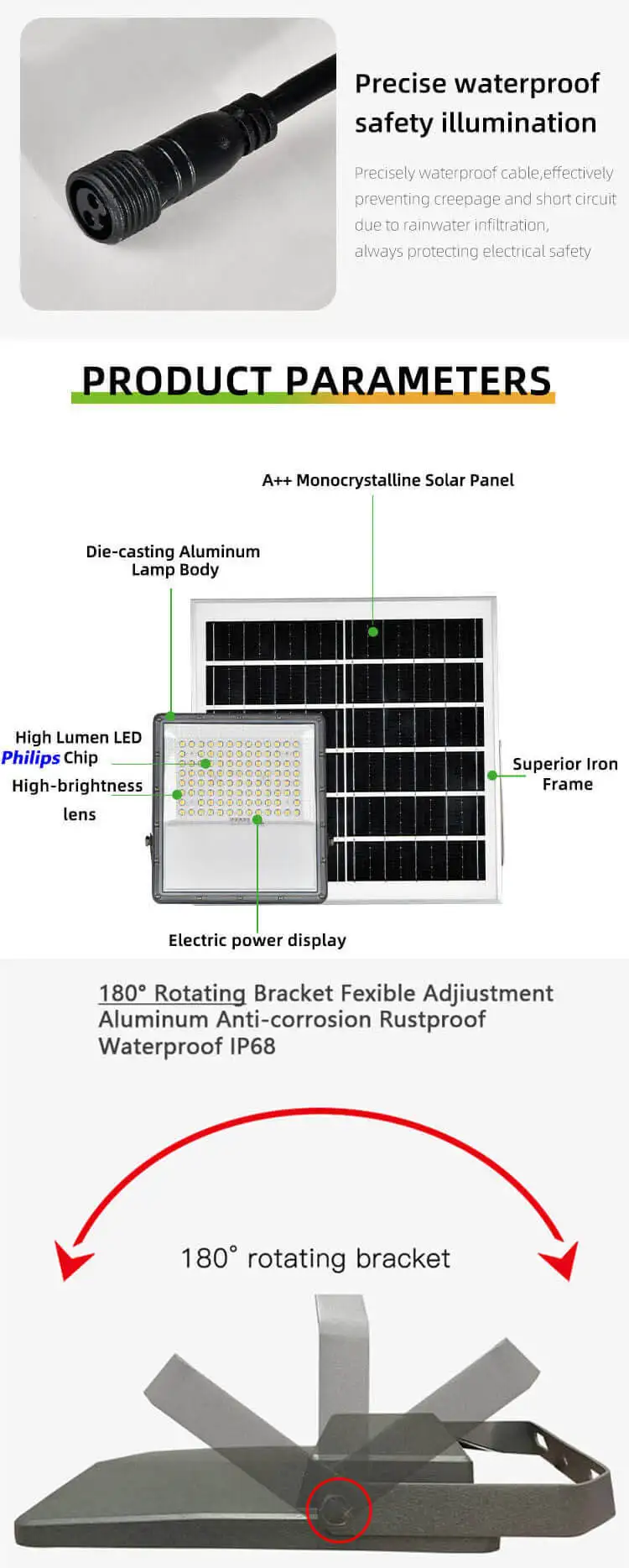 100w 200w 300w 400w Aluminum Body Solar Flood Lights Outdoor - Buy ...
