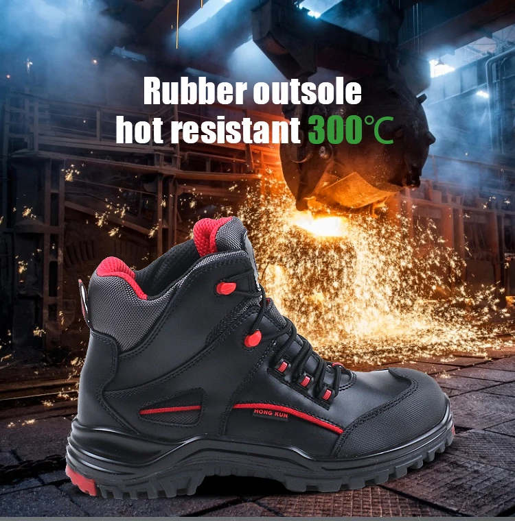 S3 Heavy Industrial Waterproof Black Woodland Work Shoes Rubber Outsole ...