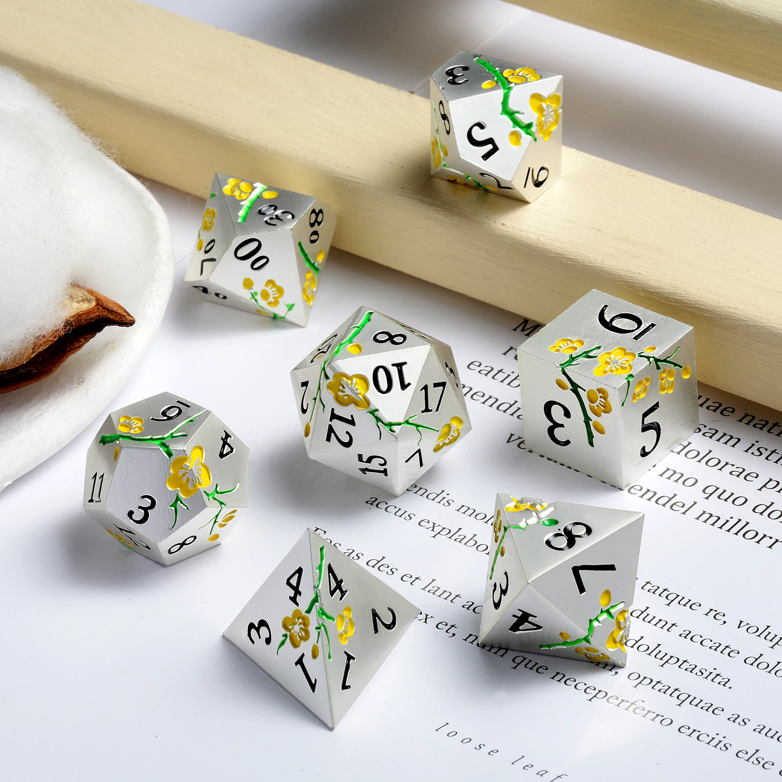 Custom Metal Dice Set for DND Games - Polyhedral & Stylish