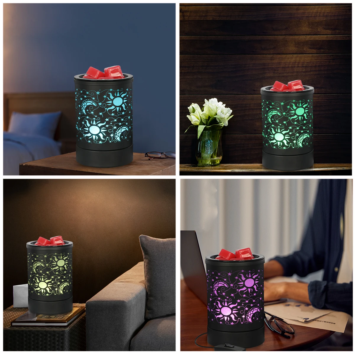 Wholesale Sun Moon Star Pattern Aroma Electric Wax Melt Warmer