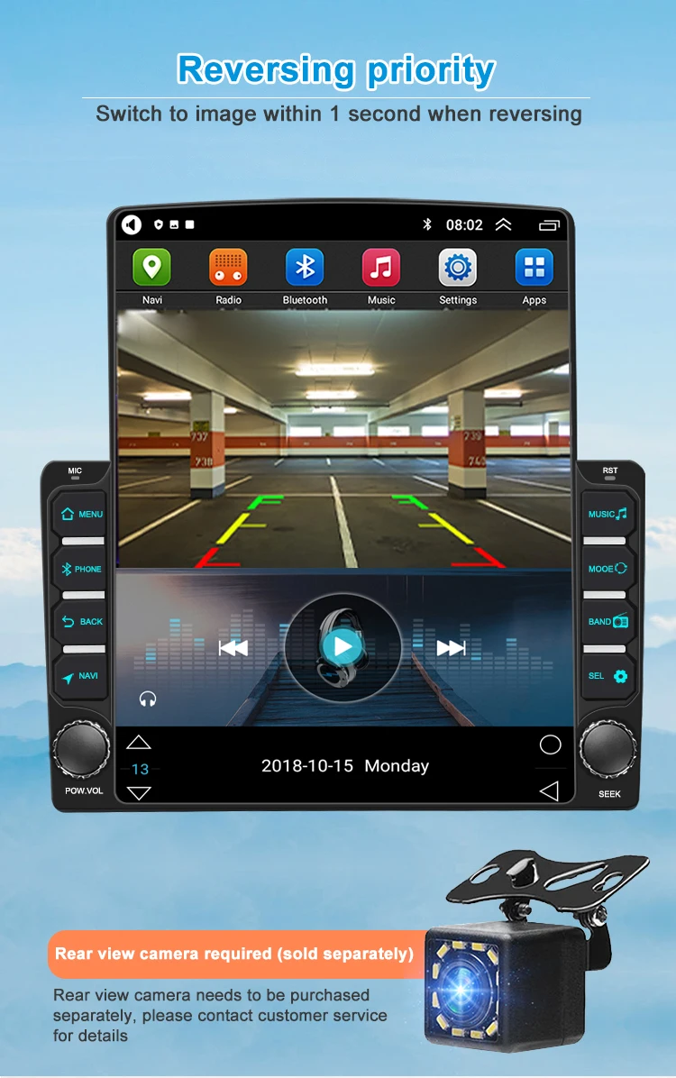 9.7 Inch Android Car Player - Versatile and Bluetooth-enabled