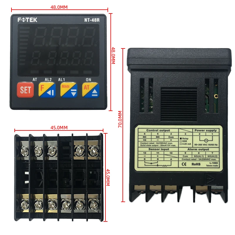 Fotek Nt-48r Relay Output Outline 48*48*72 Self-adaptive Fuzzy Pid Temperature Controller - Buy ...