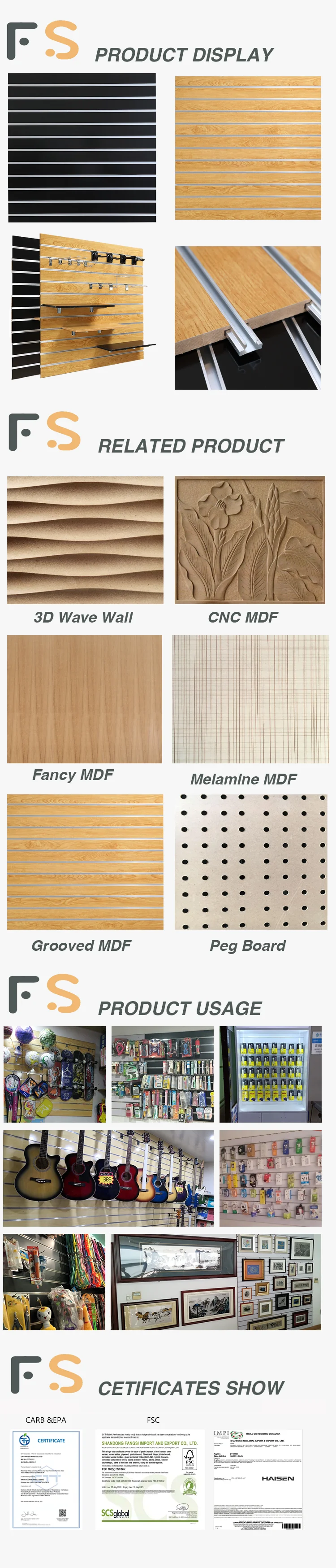Slatwall Slat Wall Panel Grooved 18mm Melamine Mdf Display Board - Buy ...