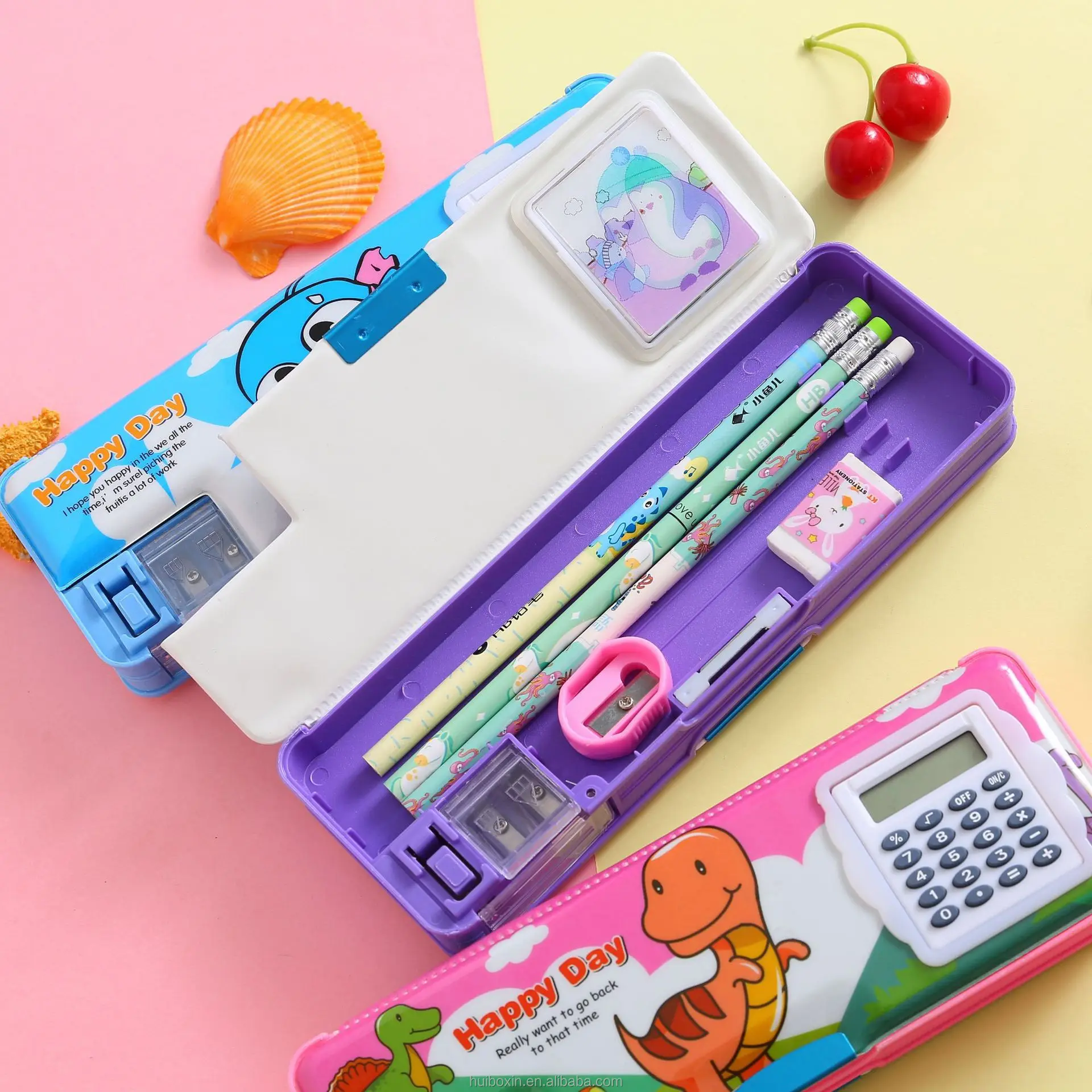 Multifunctional Cartoon Pencil Cases with Magnetic Storage