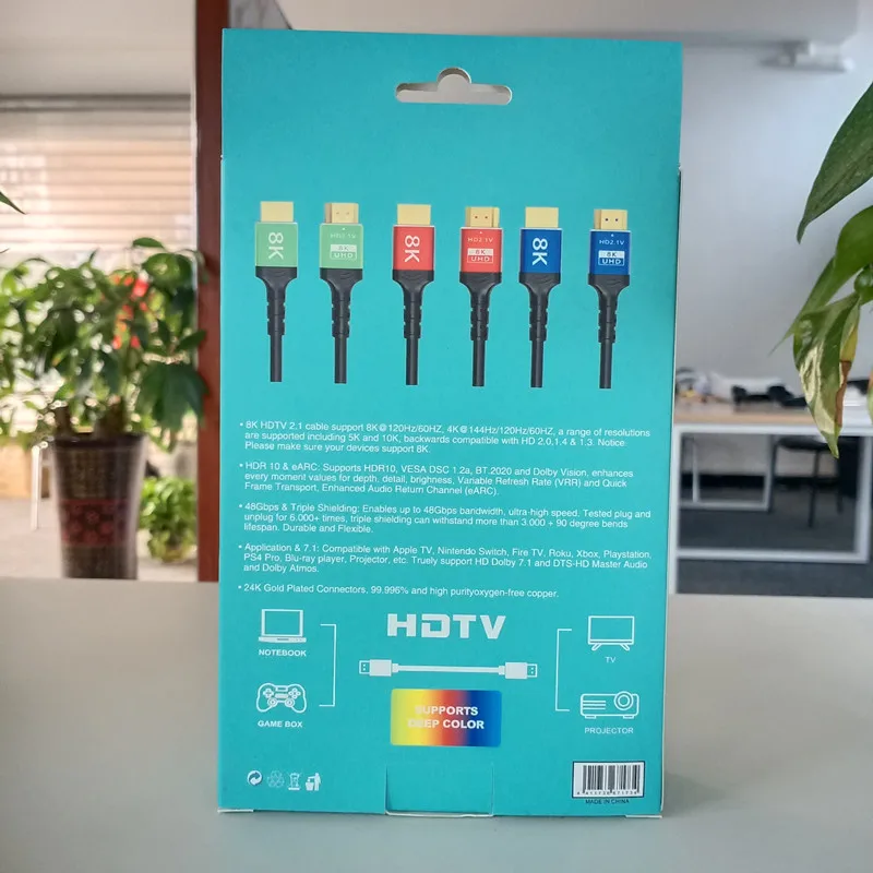 Premium Hdmii 2.1 Version Latest 48gbps High Speed Test 8k 60hz 4k ...