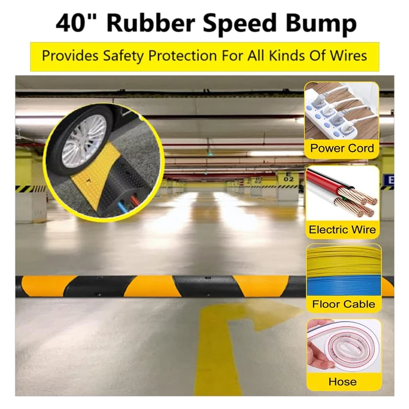 Heavy Duty Rubber Industrial Cable Protector Speed Bump With 4 Bolts ...