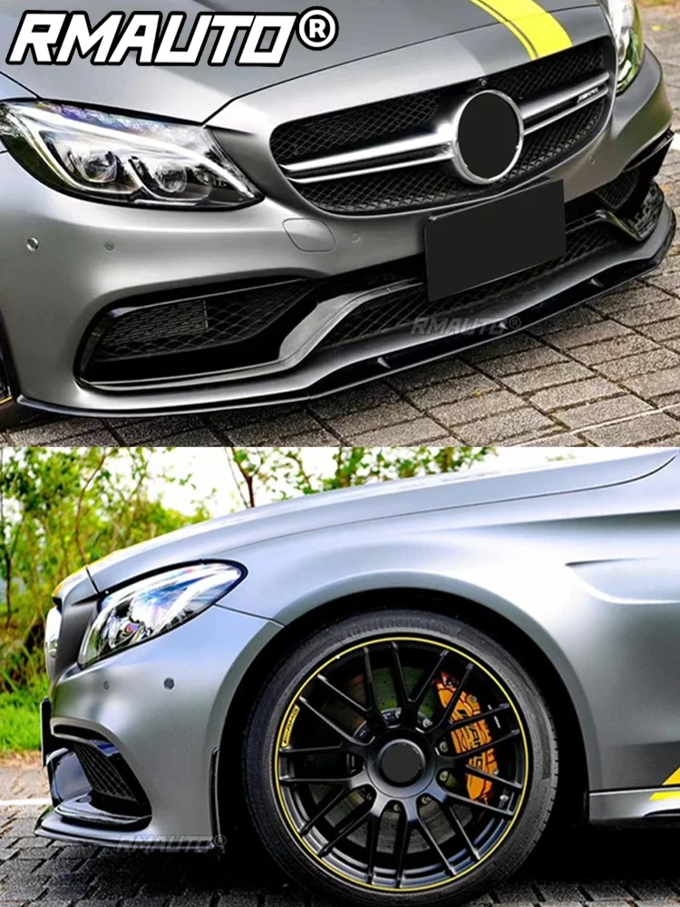 C63 AMG Style Front Bumper Cover Body Kit W/Grille W/PDC For Mercedes ...