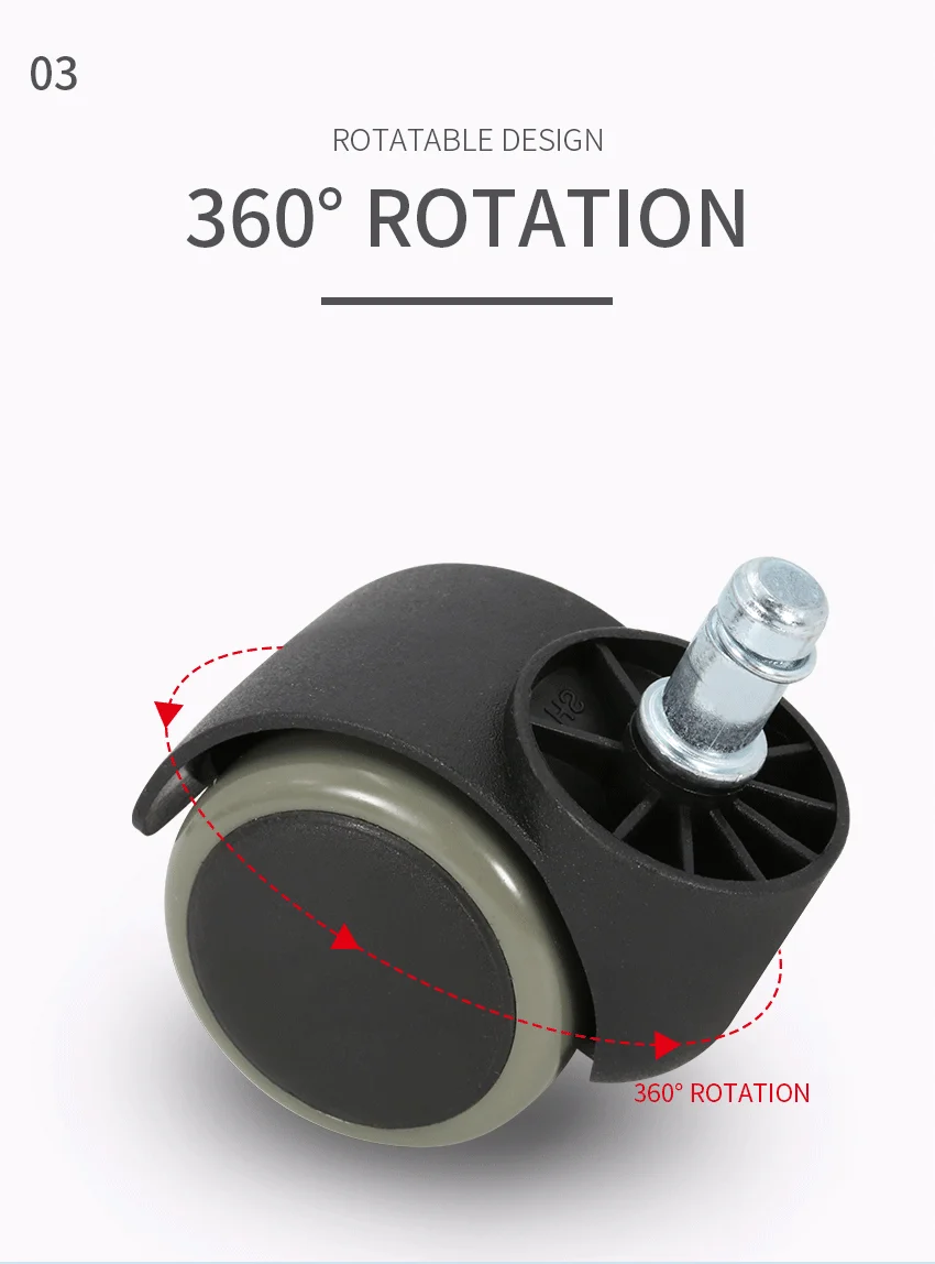 Office Chair Caster 2 Inch Pu Big Chair Caster Clip Spring Universal ...