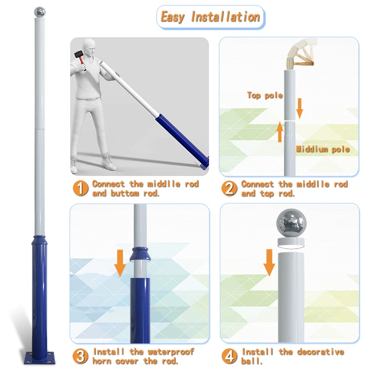 Galvanised Street Light Pole 3m - Durable & Efficient
