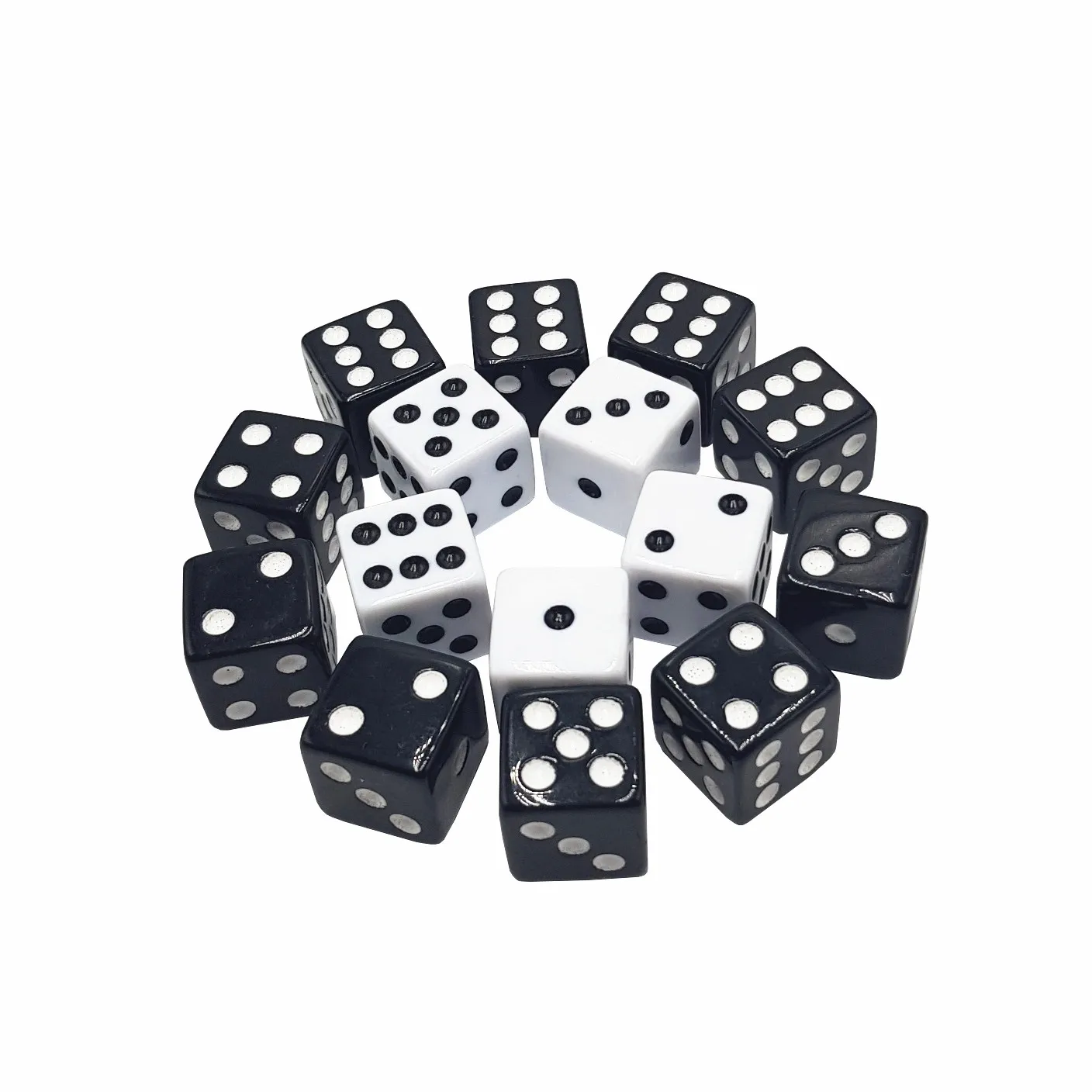 16mm D6 White Square Dice With Black Dots Custom Acrylic Polyhedral ...