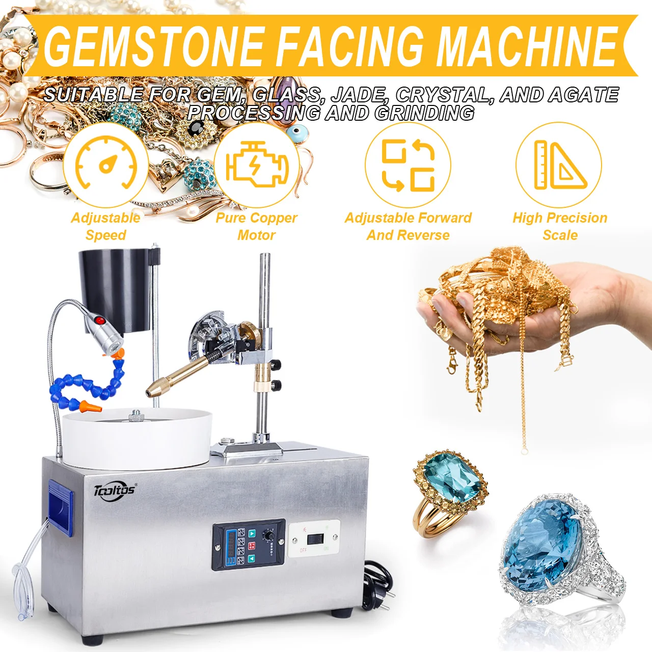 6inch Jewelry Diamond Bead Flat Grinding Machine 180W 3000rpm