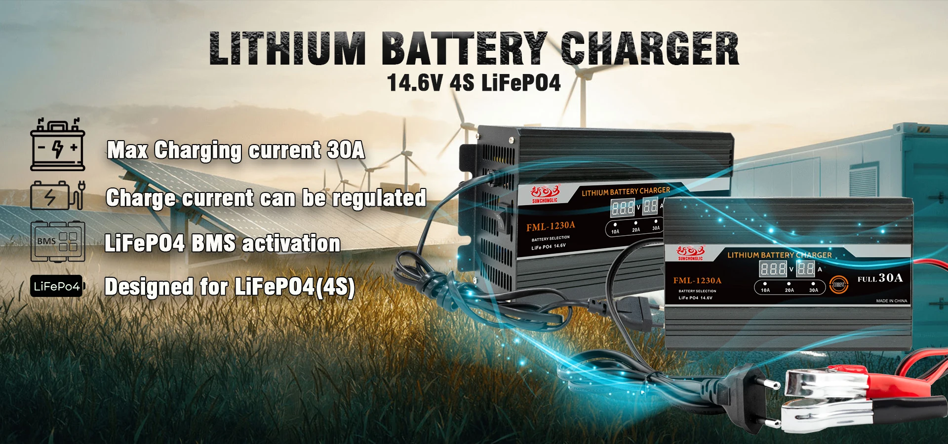 Sunchonglic 12v 30a Smart Lifepo4 Lithium Battery Charger - Buy Lithium ...