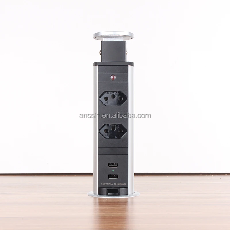 Office Desk Kitchen Island Retraction Socket Outlet 60mm
