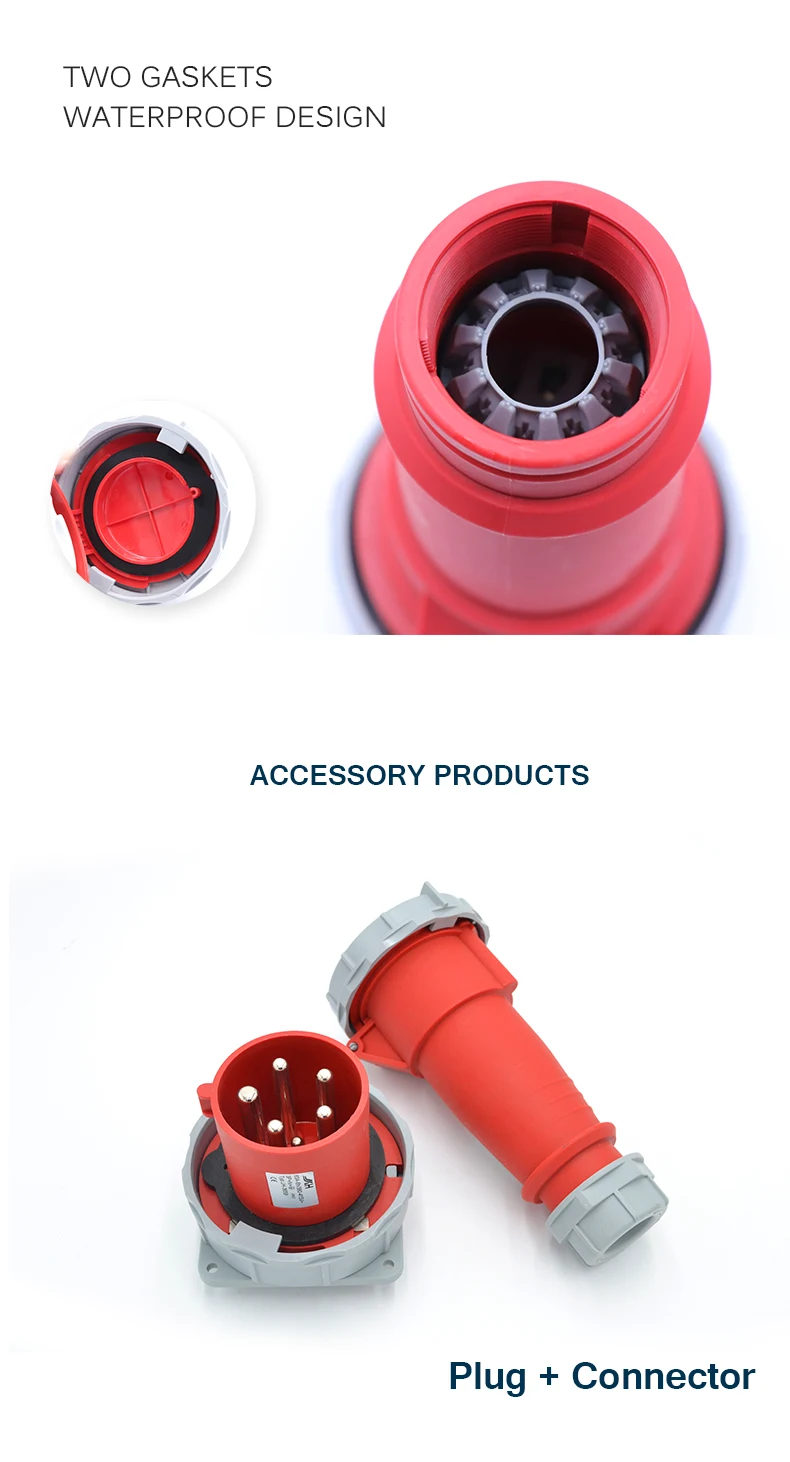 JiaHui EN/IEC 60309-2 440V 32A 3H Reefer Container Electrical Plug ...
