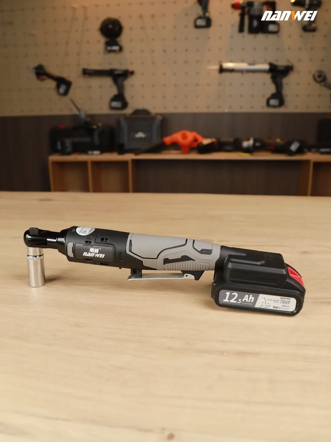 Nanwei 21v 65nm Cordless Electric Ratchet Wrench Rechargeable Ratchet ...