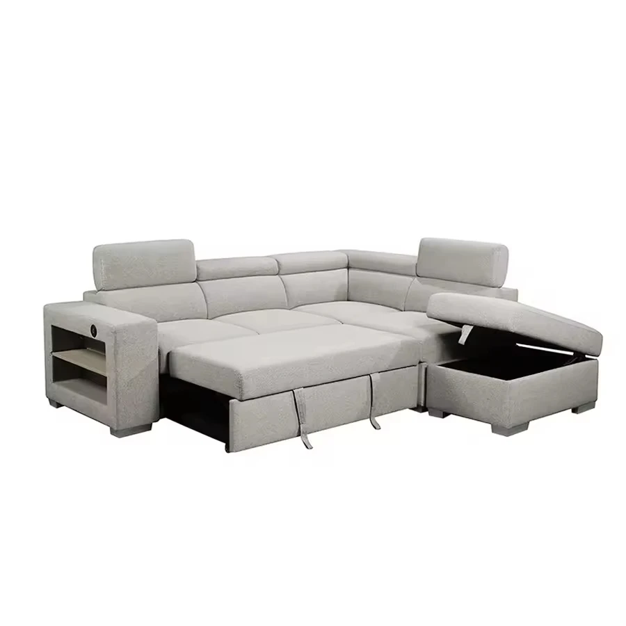 Multi-functional Tufted Back Modular Sofa Bed with Storage