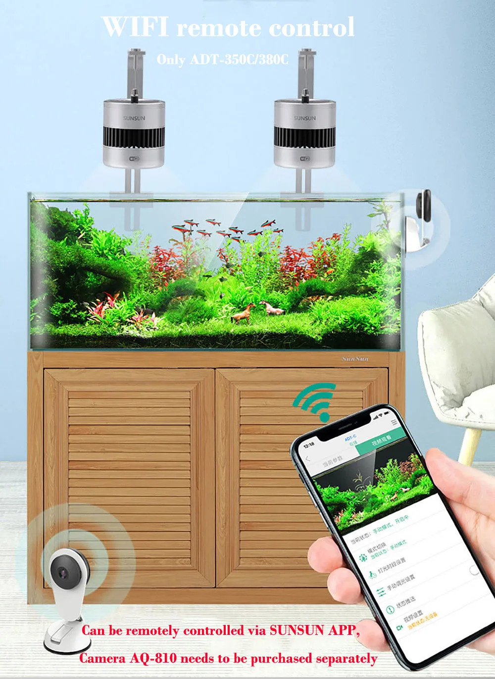 Sunsun Wifi App Control Aquarium Light - Dimmable & Bright