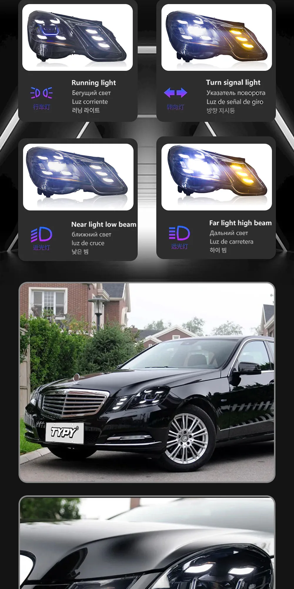 TYPY LED Headlight Assembly Upgrade for Mercedes Benz E-Class W212 ...