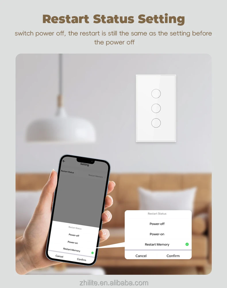 Tuya Smart Home Electric Wall Switch Tempered Glass Touch Switch No ...