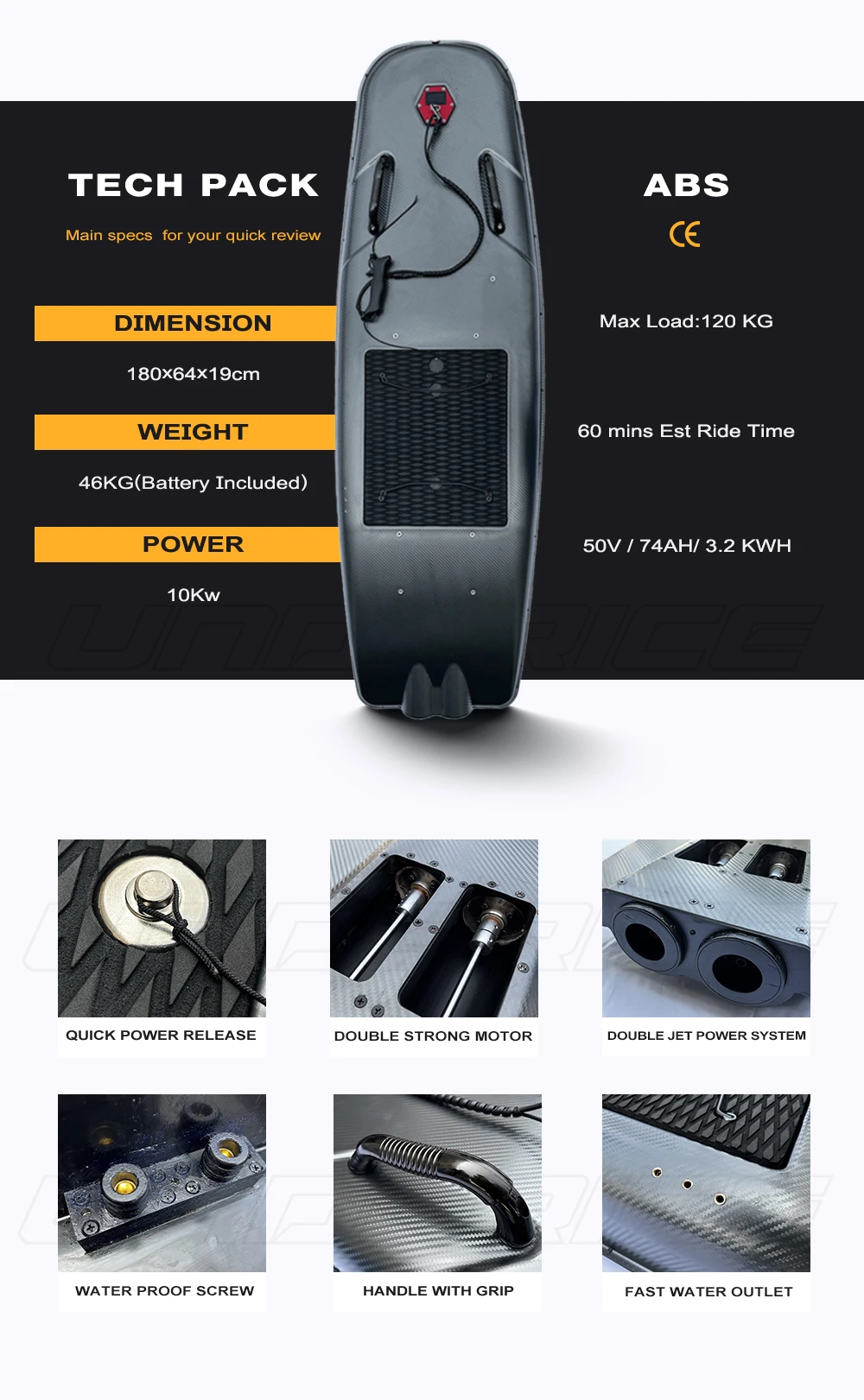 Newest High Speed 72v Lithium Battery Surfing Water Sports Jet Board ...