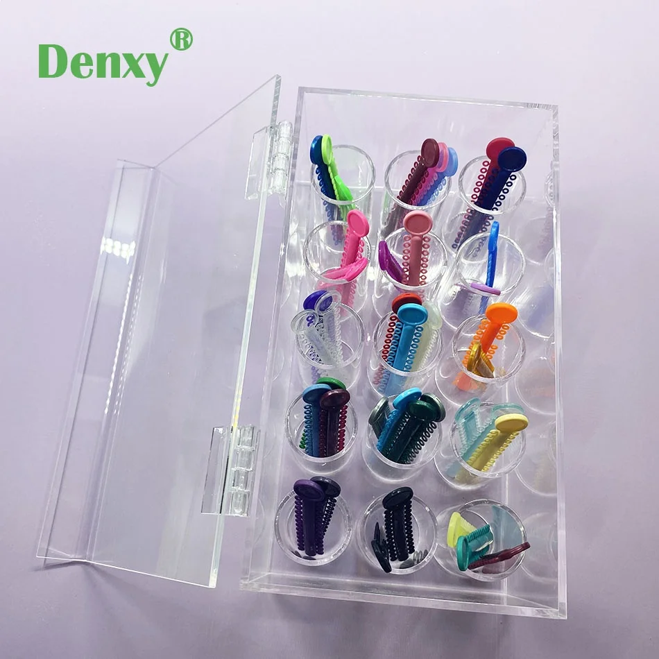 Denxy Dental Orthodontic Ligature Tie Dispenser - Acrylic Organizer Case