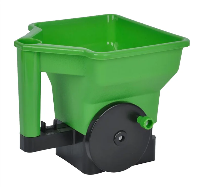 Hand Spreader with Double Push Handle Lawn Seeder Fertiliser Spreader ...