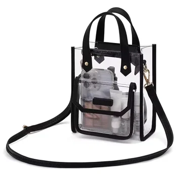 Women Stadium Approved Small Clear Purse Pvc Clear Crossbody Bag With ...