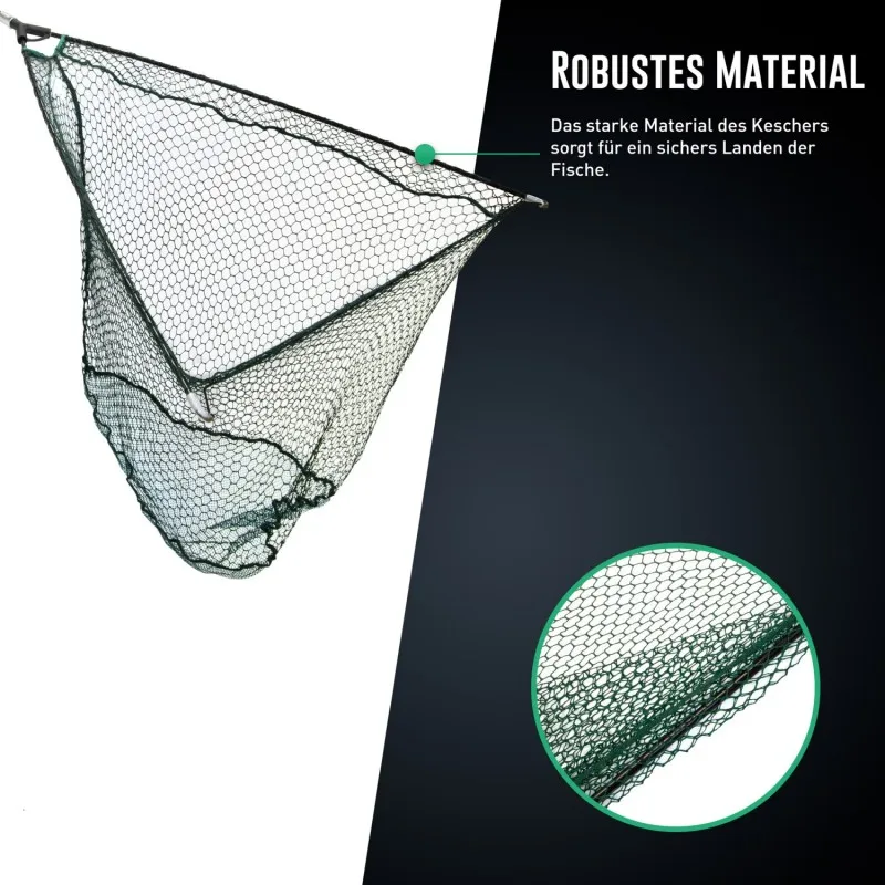 Balanzze Rubber Ultra Light Telescopic Landing Net Triangle Carp ...