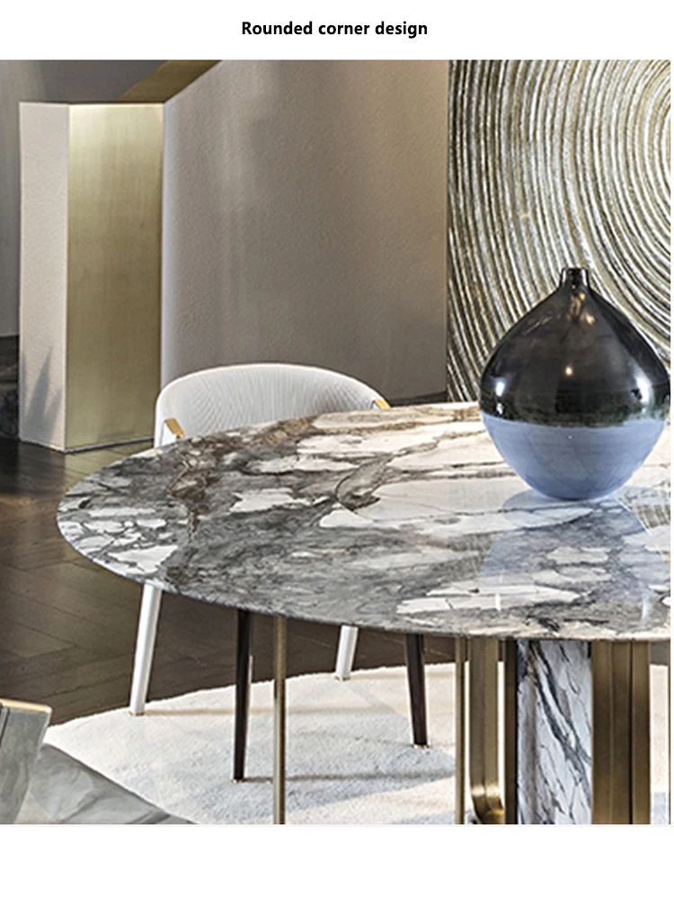 Luxury Marble Dining Table Set Mesas De Comedor Dining Room Furniture ...