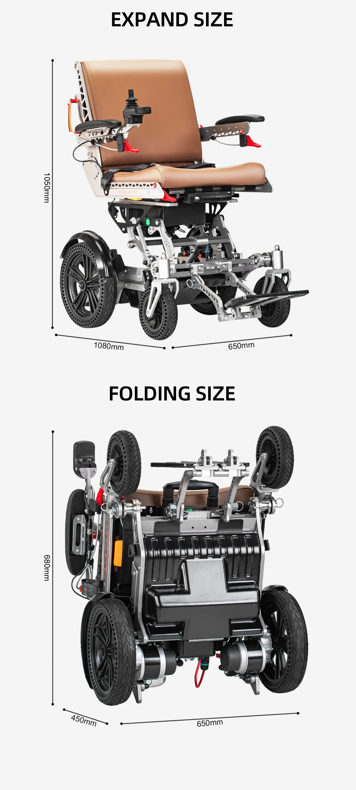 2024 Factory Upgraded Version Electric Wheelchair High Strength ...