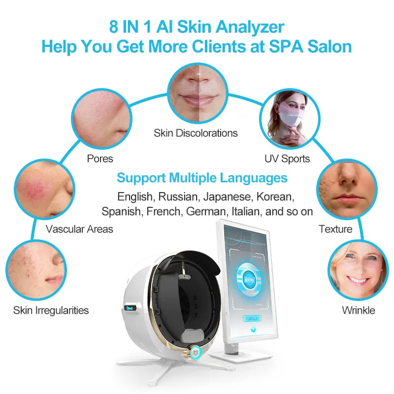 Portable 3d Ai Face Skin Diagnostics Analyzer Facial Tester Scanner ...