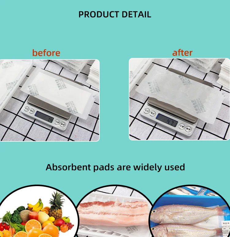 Misource Hot Selling Pack Fruit Vegetable Absorbent Pads