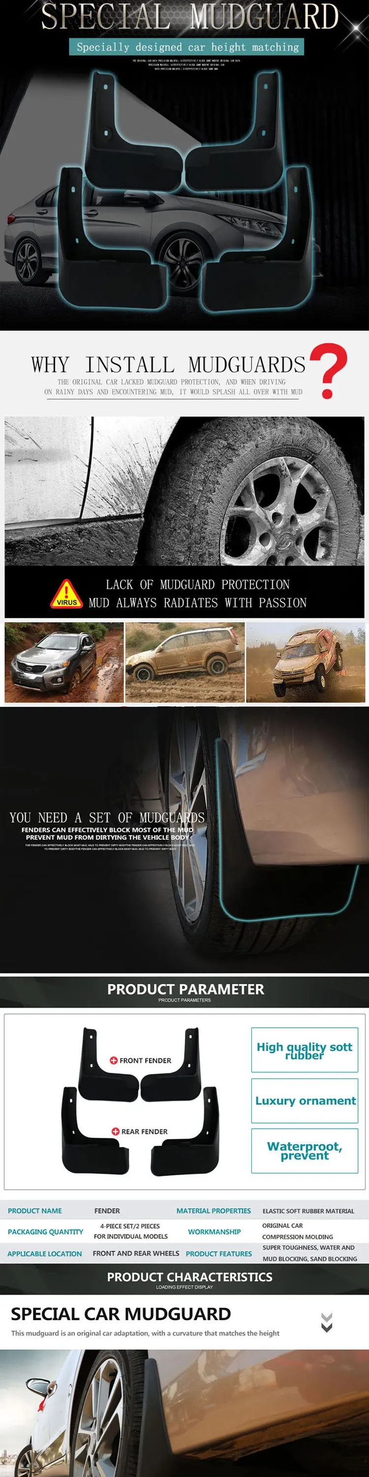 Suitable for Chery Jetour X70 18-19 Car Mudguard and Mudguard Car ...