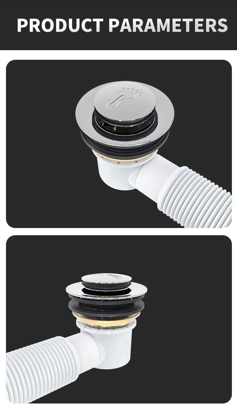 Plastic Pop up Waste for Bathtub Waste Drainer Set ABS Shower Drain ...