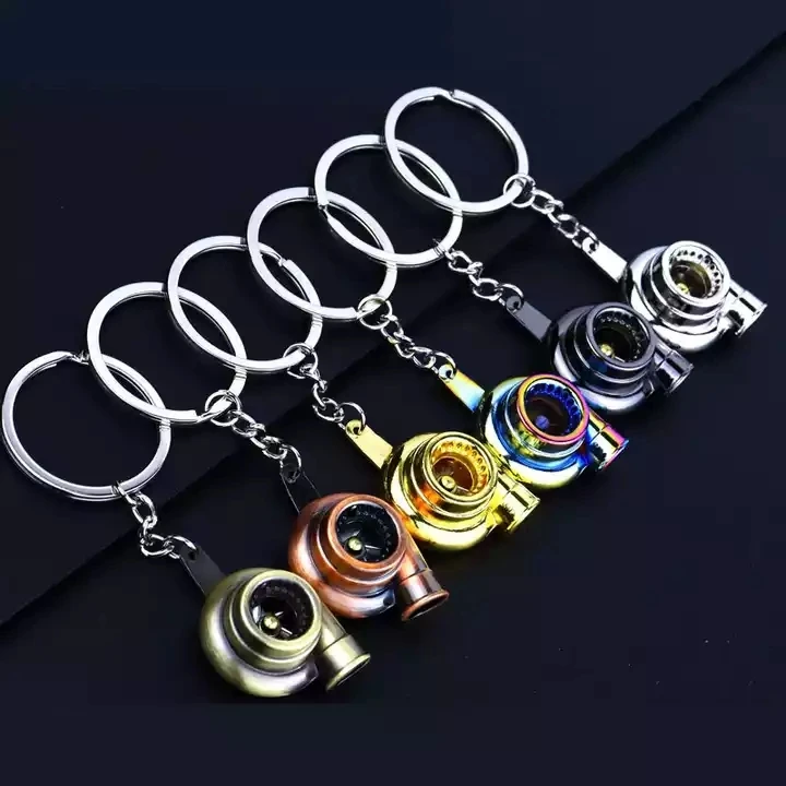 Auto Keychain Alloy Wheel Key Rings - 6 Speed Shifter Gear