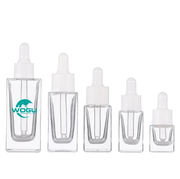 Custom Logo White Dropper Transparent Color Thick Bottom Glass ...