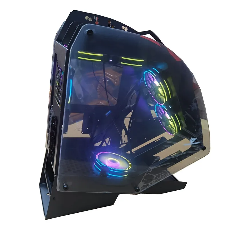 F919 Atx Mid-tower Desktop Computer Gaming Case Tempered Glass Panels ...