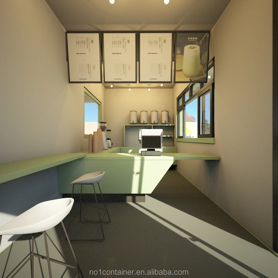 Container Shop Design 20ft Container Prefabricated Coffee Shop Kiosk ...