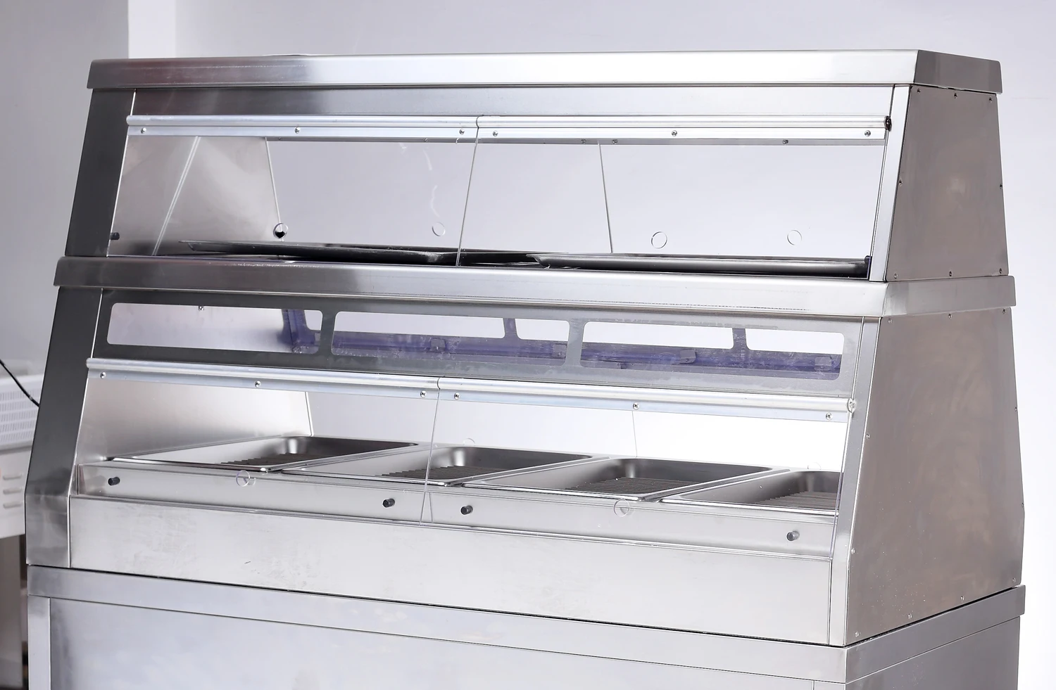 Stainless Steel Countertop Food Cabinet Display for Fast Food