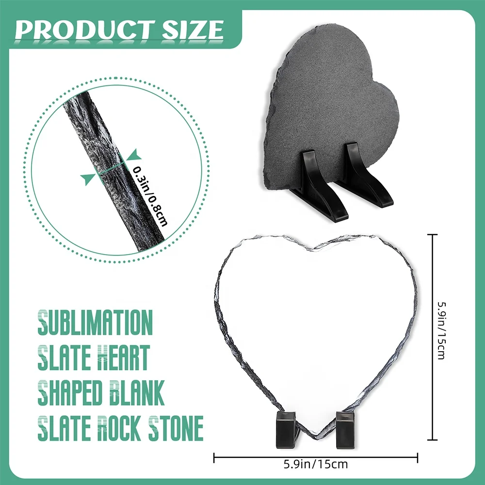 Prosub Sublimation Photo Stone Slate Blanks Custom Photo Heart Shape ...