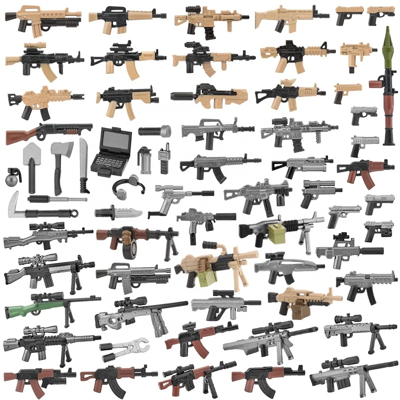 Mini Special Military Figures Forces Bicolor Machine Gun M60 M416 M249 ...