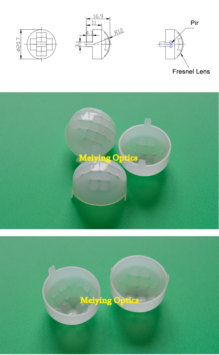 Hdpe Material Dome Fresnel Lens,Pir Fresnel Lens Model 7709-1 For Human ...