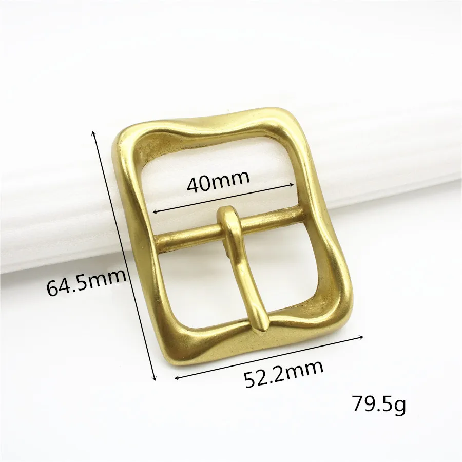 40mm Center Bar Tri-glide Pin Buckles Irregular Brass Belt Buckle for ...
