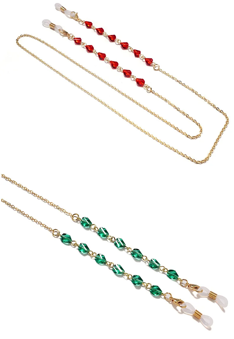 REWIN 2024 Trendy Glass Beads Men Women Crystal Glasses Chain