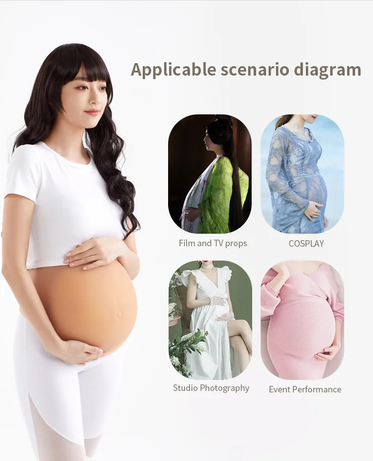 Onefeng Skinless Silicone Belly Real Month Silk Cotton Filling ...